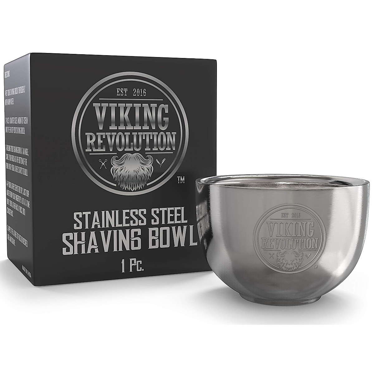 Viking Revolution Stainless Steel Shaving Soap Bowl- Shaving Mug for Shave Cream & Soap- Double Layer, Unbreakable Shaving Cup for Wet Shave