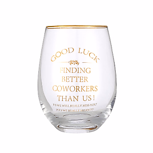 MOMRNTAIL Funny Coworker Leaving Gifts for Woman Man Farewell Gifts Going Away Gift New Job Gift For Coworker 15 Oz Wine Glass Good Luck Findding Better Coworkers Than Us