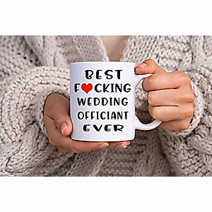 Qsavet Funny Wedding Officiant Coffee Mug, Best Wedding Officiant Ever Mug, Thank You Gifts, Officiant Gift, Marriage Ceremony Coffee Mug for Officiant from Couple -11 oz Novelty Coffee Mug (02)