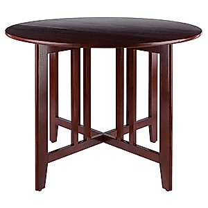 Winsome Wood Alamo, , Double Drop Leaf, Round Table Mission, Walnut, 42-Inch/ 41.97 in x 41.97 in x 29.65 in