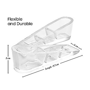 Anti-Skid, Clear PVA Door Wedge Stoppers - Antifragile, Durable Plastic - Set of 2