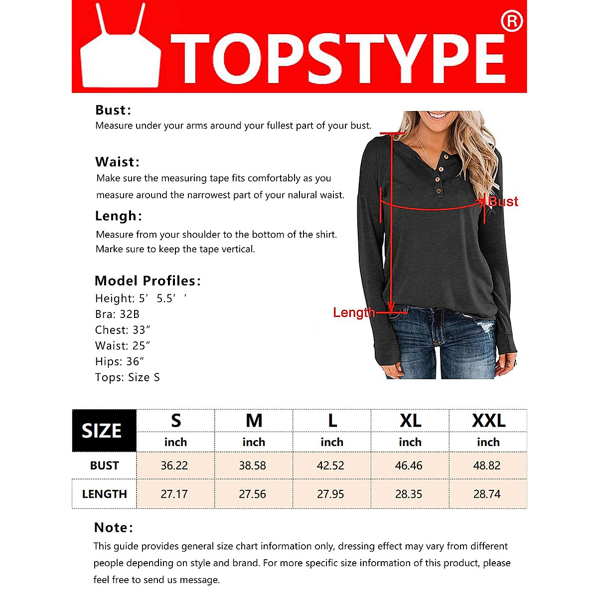 Topstype Women's Long Sleeve Henley Tops Pullover with Buttons Down Casual Loose Fit V-Neck Tunics