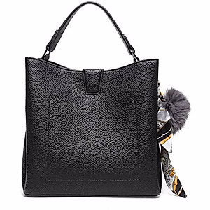 Hand Bag, Stylish Small Tote, with charm item, MS3502 (Black)