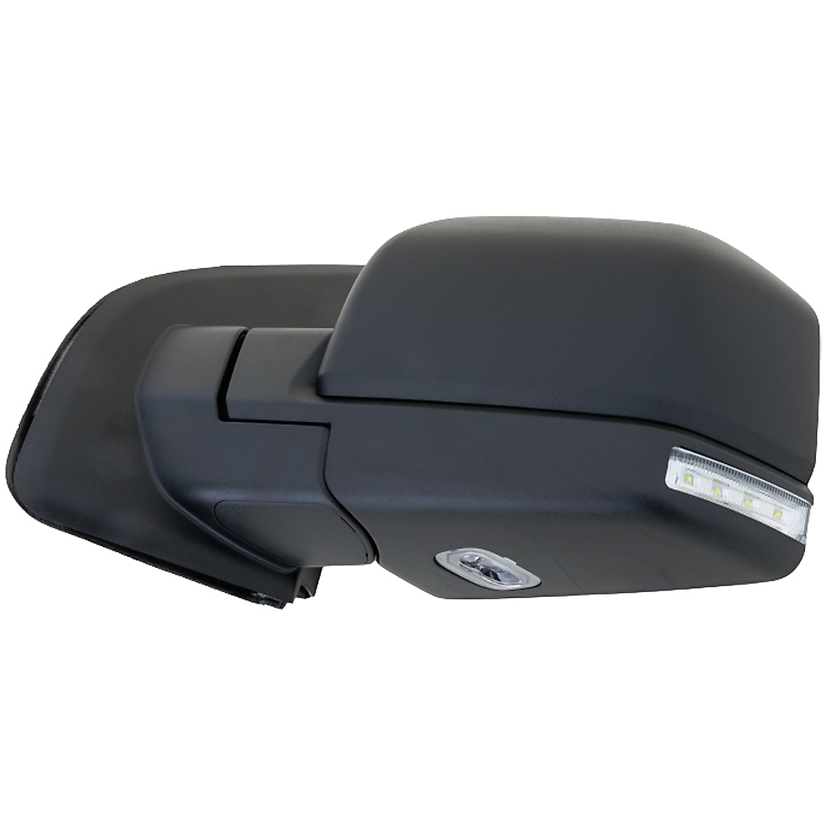 Kool Vue Driver Side Power Heated Mirror for Ford F-150 2015-2017 Manual Fold With Signal Light, Spotter Glass & Puddle Lamp; Without Memory & Auto-Dimming Textured