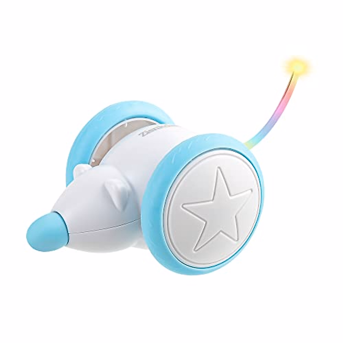 Zisnkdas Interactive Cat Toys for Indoor Cats, Automatic Cat Mouse Chase Toys with LED Light, Smart Electric Cat Toys, Mouse Squeaking Sound,USB Rechargeable, Kitten Toys for Pet Exercise Playing