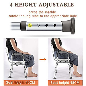 PAYRFV Pivoting Swivel Shower Chair for Elderly Seniors, 360° Bathtub Seat with Arms and Back Bath Stool Aid with Swivel Seat, Adjustable Height Shower Bench, Bathroom Bath Chair for Inside Shower