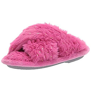 Dearfoams unisex child Slide Slipper, Pink Polish, 1 Big Kid US