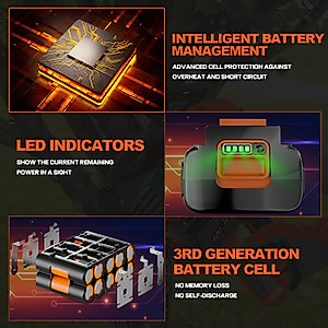 POWITEC 40V MAX Lithium Battery 3.0Ah Replace for Black and Decker 40V MAX Battery LBX2040 LBXR36 LBXR2036 LST540 LCS1240 LBX1540 Compatible with Black and Decker 40V MAX Power Tools