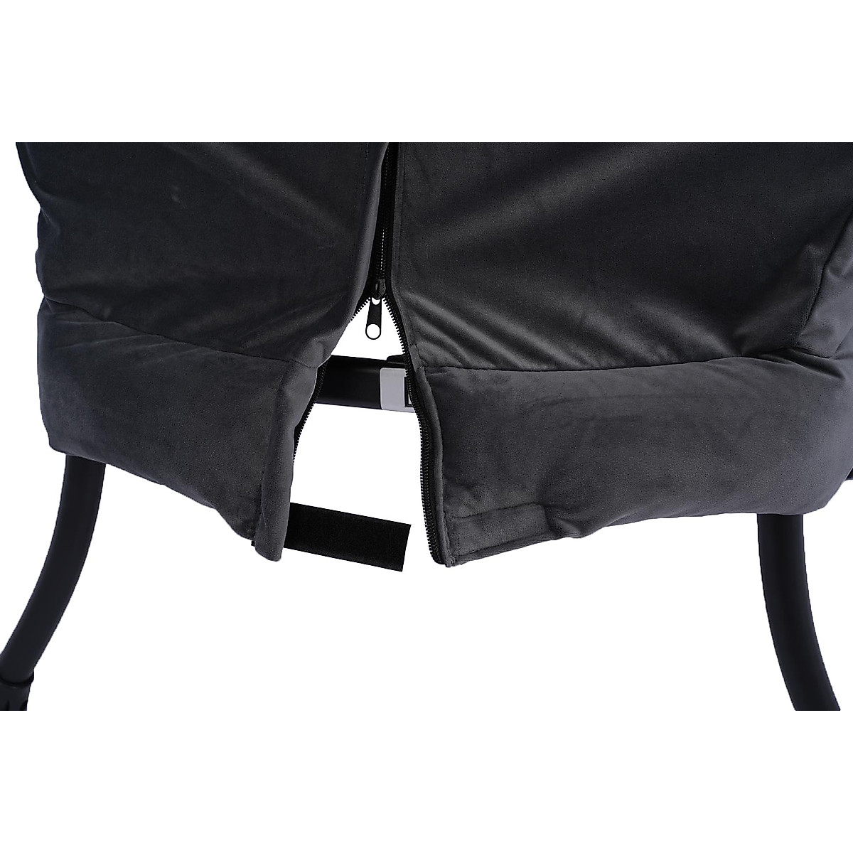 YOPTO Single Steel Frame Leisure Sofa-Chair with Armrests and A Side Pocket,Modern Cotton Fabric Lazy-Chair,Accent Contemporary Lounge Chair for Living Room Bedroom,Dark Gray