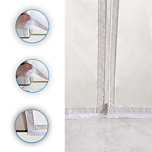 HOOMEE 36x83 Inch Zipper Screen Door Seal for Portable Air Conditioner and Tumble Dryer– Works with Every Mobile Air Conditioning-Air Exchange Guards with Zip and Adhesive Faster