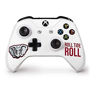 Skinit Decal Gaming Skin Compatible with Xbox One S Controller - Officially Licensed College Alabama Crimson Roll Tide Design