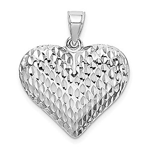 IceCarats 925 Sterling Silver Heart Love Necklace Charm Pendant 25mm x 23mm Only