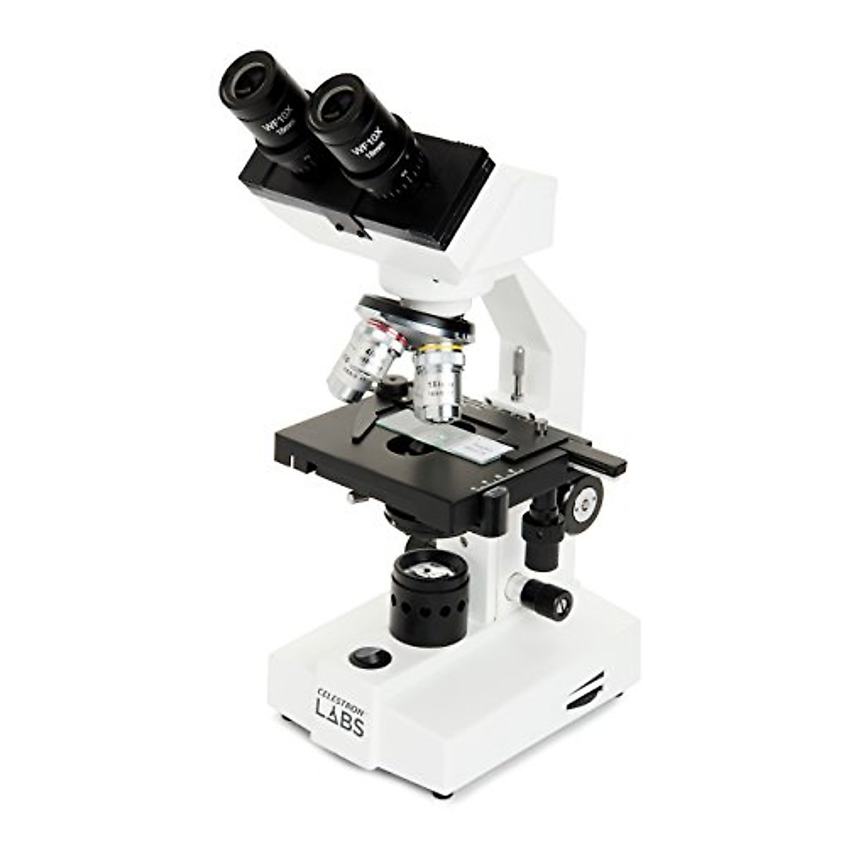 Celestron – Celestron Labs – Binocular Head Compound Microscope – 40-2000x Magnification – Adjustable Mechanical Stage – Includes 2 Eyepieces and 10 Prepared Slides