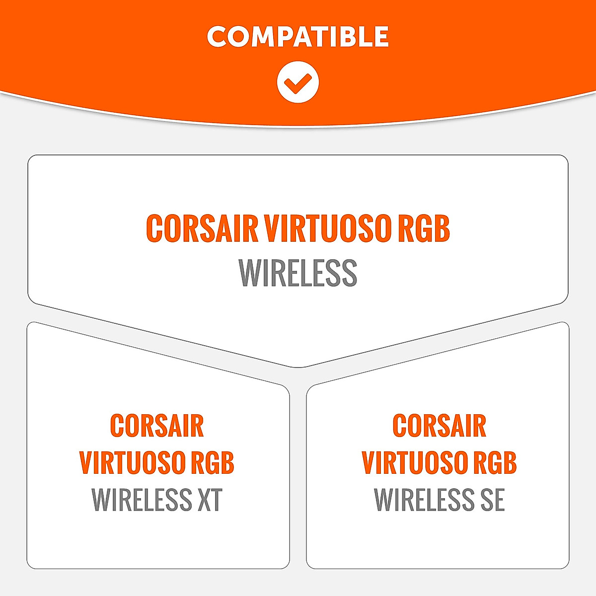 WC Freeze Virtuoso - Hybrid Fabric Cooling Gel Replacement Earpads for Corsair Virtuoso Gaming Headset, Made by Wicked Cushions, Improved Durability, Thickness and Sound Isolation | Black