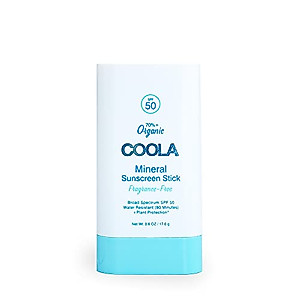 COOLA Organic Mineral Sunscreen SPF 50 Sunblock Stick, Dermatologist Tested Skin Care For Daily Protection, Vegan And Gluten Free, 0.6 Oz