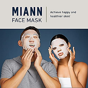 MIANN - Pack of 4 Hydrating Face Masks for Men and Women (Gender Neutral) Suijenzi Nori Facial Mask with Nourishing Plant Extracts & Hyaluronic Acid, Sheet Masks, Facial Mask Skin Care Routine