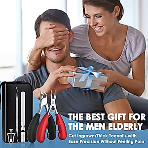 Modacraft Podiatrist Toenail Clippers, Professional Thick & Ingrown Toe Nail Clippers for Men Seniors, Ingrown Toenail Treatment Removal Kit with Nail Cutter Super Sharp Blade Soft Anti-slip Handle