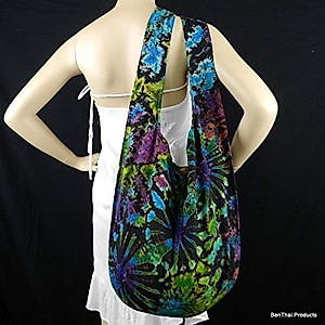 BenThai Products BTP! Tie Dye Sling Crossbody Shoulder Bag Purse Hippie Boho Blue Firework VK11