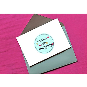 youok 500 Pcs Inspirational Themed Make Today Amazing Stickers,1.5 Inch Round Blue Motivational Labels for Water Bottle, Gifts, Envelopes, DIY