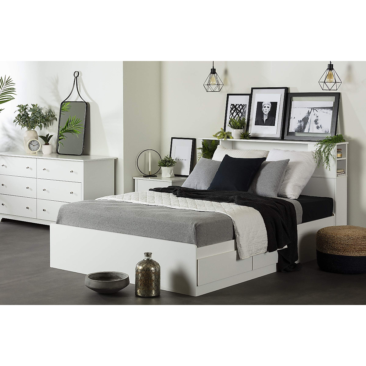 South Shore Vito 6-Drawer Double Dresser, Pure White