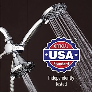 AquaDance Total Chrome Premium High Pressure 48-setting 3-Way Combo for The Best of Both Worlds – Enjoy Luxurious 6-setting Rain Shower Head and 6-Setting Hand Held Shower Separately or Together