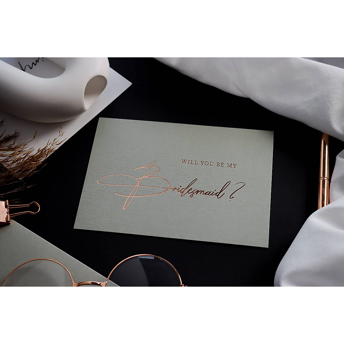 Jolicoon Will you be my bridesmaid 5 cards with luxury envelope and wax seal - Bridesmaid proposal cards
