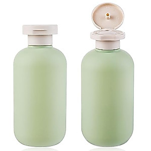 WLLHYF Squeeze Bottles 2 Pack 200 ML Refillable Plastic Travel Containers Empty Bottles with Disc Top Flip Cap Travel Accessories for Shampoo Creams Lotion Conditioner