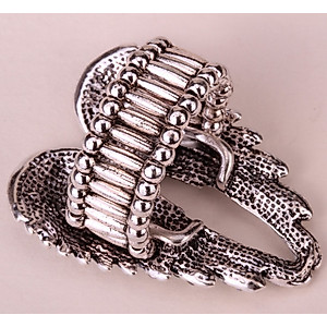 Szxc Women's Guardian Angel Wings Stretch Rings Fit Finger Size 7 to 9 - Women Biker Jewelry - Silk Scarf Holders