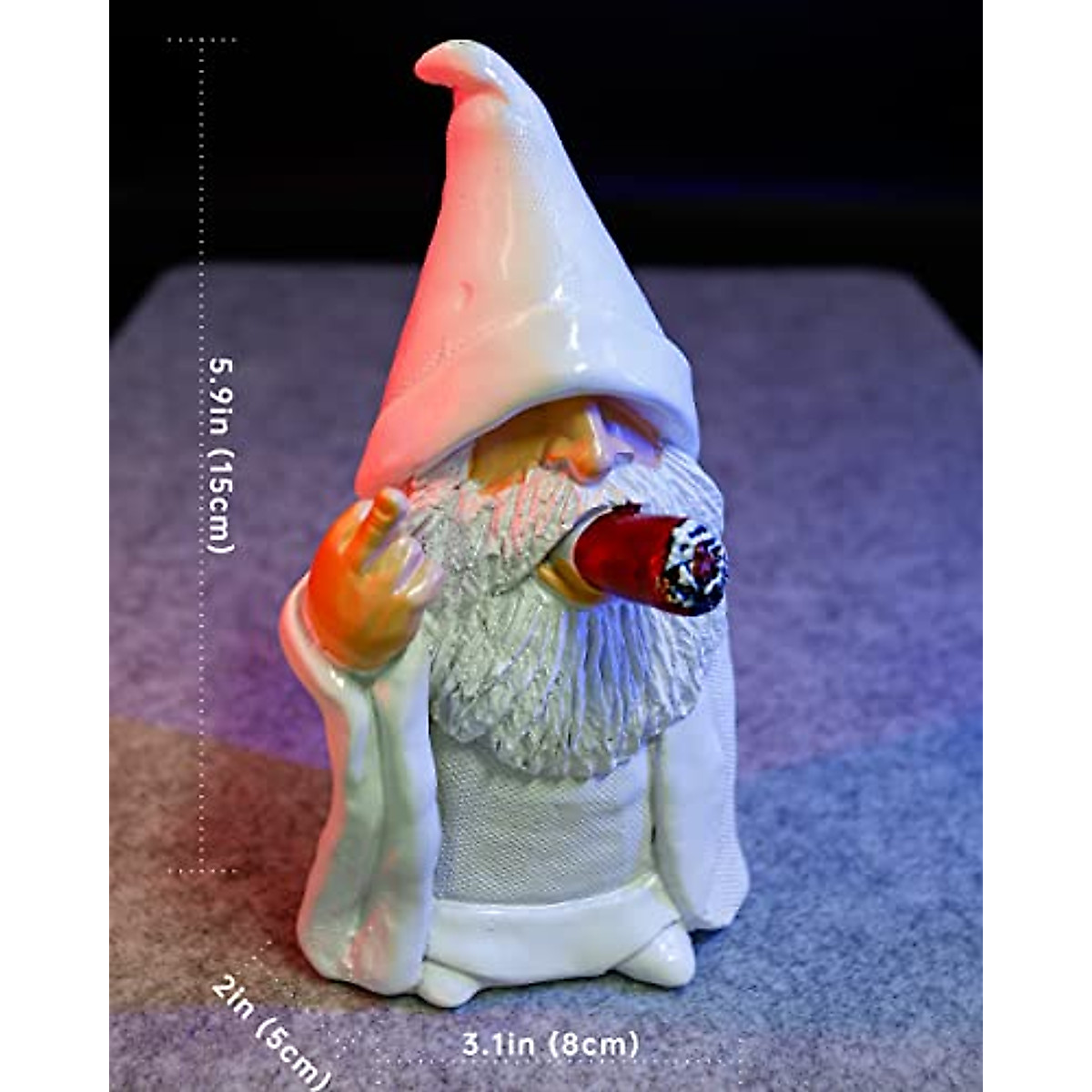 Naughty Smoking Wizard Gnome - Funny Garden Decor for Outdoors