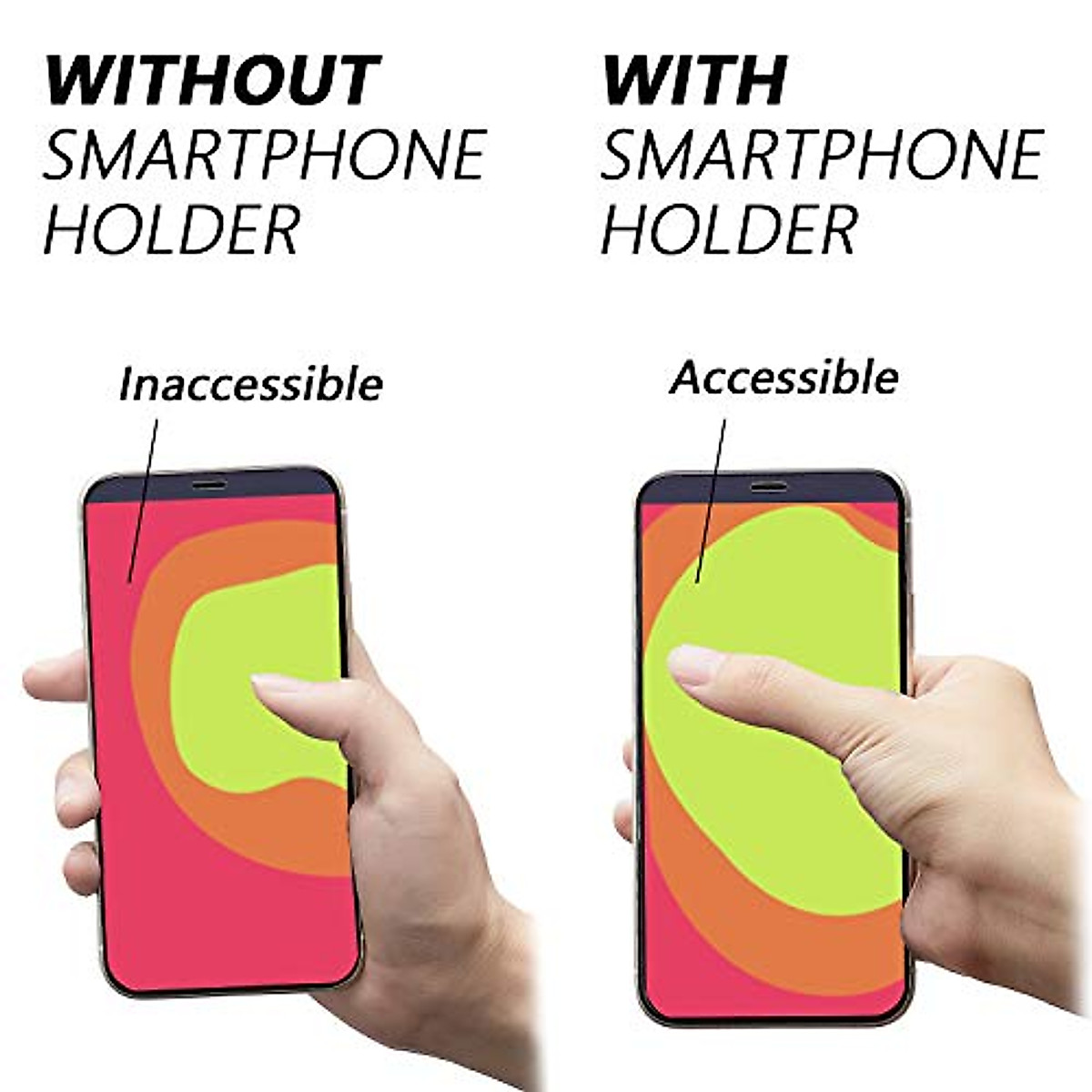 6 Pieces Phone Finger Grip Portable Telescopic Finger Strap Bracket Silicone Mobile Phone Ring Stand Phone Grip Finger Strap for Most Mobile Phones (Orange, Blue, Purple, Black, White, Gray)