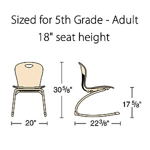 Virco ZROCK18 School Rocking Chair (2 Chairs) ZUMA Rocker Series 18" Seat Height for Students 5th Grade - Adult, Appropriate for Libraries, Break Rooms and Reading Nooks - Navy