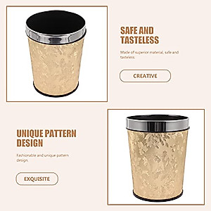 Cabilock Decorative Storage Baskets Cabinet Bins Trash Can Retro bathroo Waste Paper Basket Kitchen Waste bin Waste Paper Bucket Waste Container Stainless Steel Litter Box