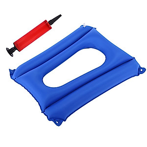 Eyourlife Inflatable Seat Cushion PVC Seat Cushion with Hand Pump Air Mattress Breathable Chair Cushion for Toilet Chair, Wheelchair (B)