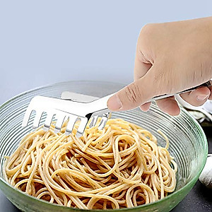 Spaghetti Tongs - Kitchen Pasta Tongs Stainless Steel Comb Shaped Tongs, Noodles Pasta Clip Kitchen Cooking Tool （8 inchs）