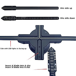 GIWOX 3D Hologram Fan Display 31.5'', 1080P Real Time Live Stream 928 LED Light Beads Naked Eye Holographic Video Advertising Projector Support Splicing for Trade Show Exhibition Business Holiday