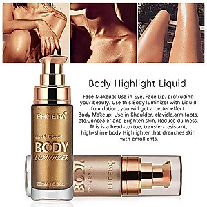 Ascoka Liquid Highlighter Body Shimmer, Waterproof, Bronze, 103