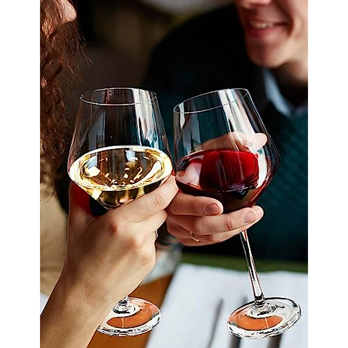 Swanfort Red Wine Glasses Set of 4, Long Stem Crystal Wine Glasses, Burgundy Wine Glasses in Gift Box, Large Wine Glasses With Stem for Any Occasions-16 oz