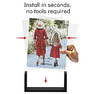 MEBRUDY 8x10 Picture Frame 2 Pack, Black Photo Frames with Tempered Glass Cover and Wooden Base for Tabletop or Desktop Display