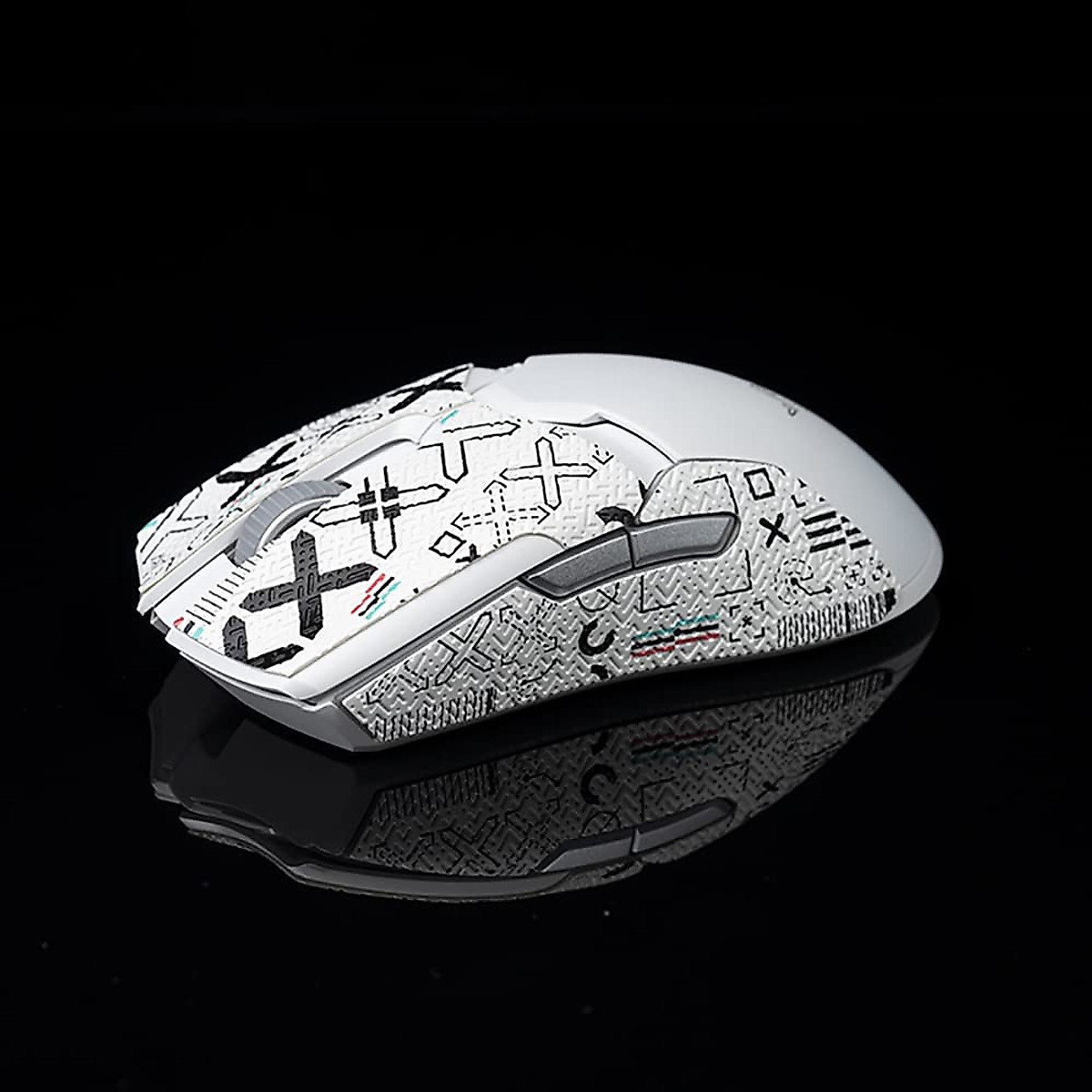 Hokeyio Mouse Grip Tape Sticker for Razer Viper Ultimate Wireless Non Slip Suck Sweat Pre Cut Bloody Red