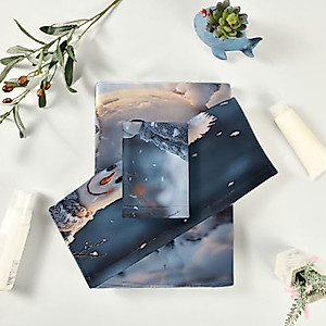 Flradish Snowman Towels 3 Pack Bath Towels for Bathroom Set Soft Cotton Highly Absorbent Lightweight & Quickdry Towel Set 1 Bath Towel,1 Hand Towel,1 Washclothe