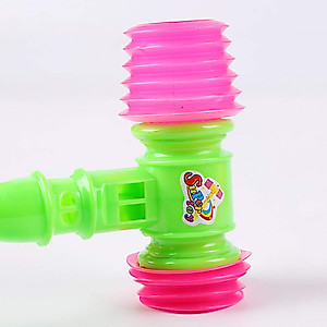NUOBESTY 12pcs Hammer Pounding Toy Plastic Gavel Squeaky Toy Carnival Hammer with Whistle Music Sound Toys for Birthday April Fools Day Jokes Party Supplies