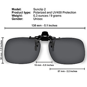 Clip On Sunglasses Polarized Sunglasses to Clip onto Eyeglasses Flip Up for Men and Women Set of Smoke and Brown