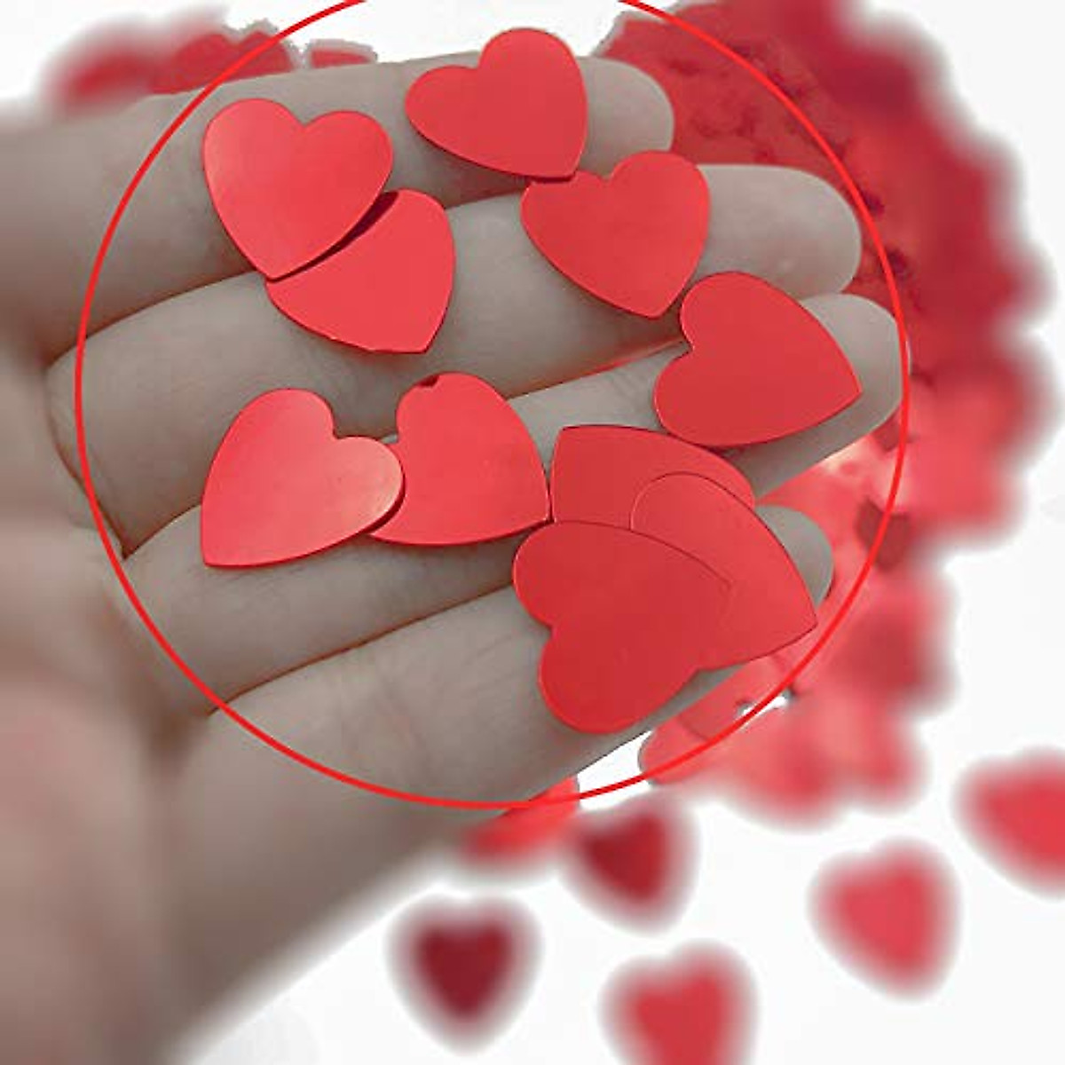 Heart Confetti Red Valentine's Day Table Confetti Metallic Foil for Party Wedding Happy Birthday Baby Showe Bridal Shower Festival Theme Party Decorations Supplies 1.6oz / 1000 Pieces(Red)