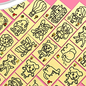 Zddaoole 32 PCS Art Sand Kits,12 Color Art Sand kit Scenic Sand with 20 Sheets Sand Art Painting Cards Set,DIY Sand Arts and Crafts Kit,1.25oz Bottles