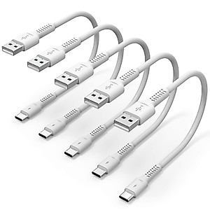 Short USB C Charging Cable 1ft, 5 Pack Durable USB A to USB Type C 3A Fast Charging Cord for Charging Station, Compatible with Samsung Galaxy Note S10 S20 S30 OnePlus 7T 8T Pixel 4 5 LG V30 V20 V40