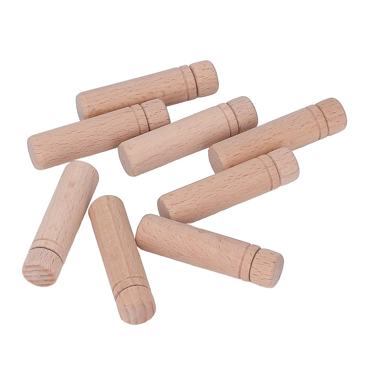 HEEPDD 8Pcs Wooden Needle Case, Portable Sewing Needle Holders with 3 Stickers for Sewing Supplies Storage