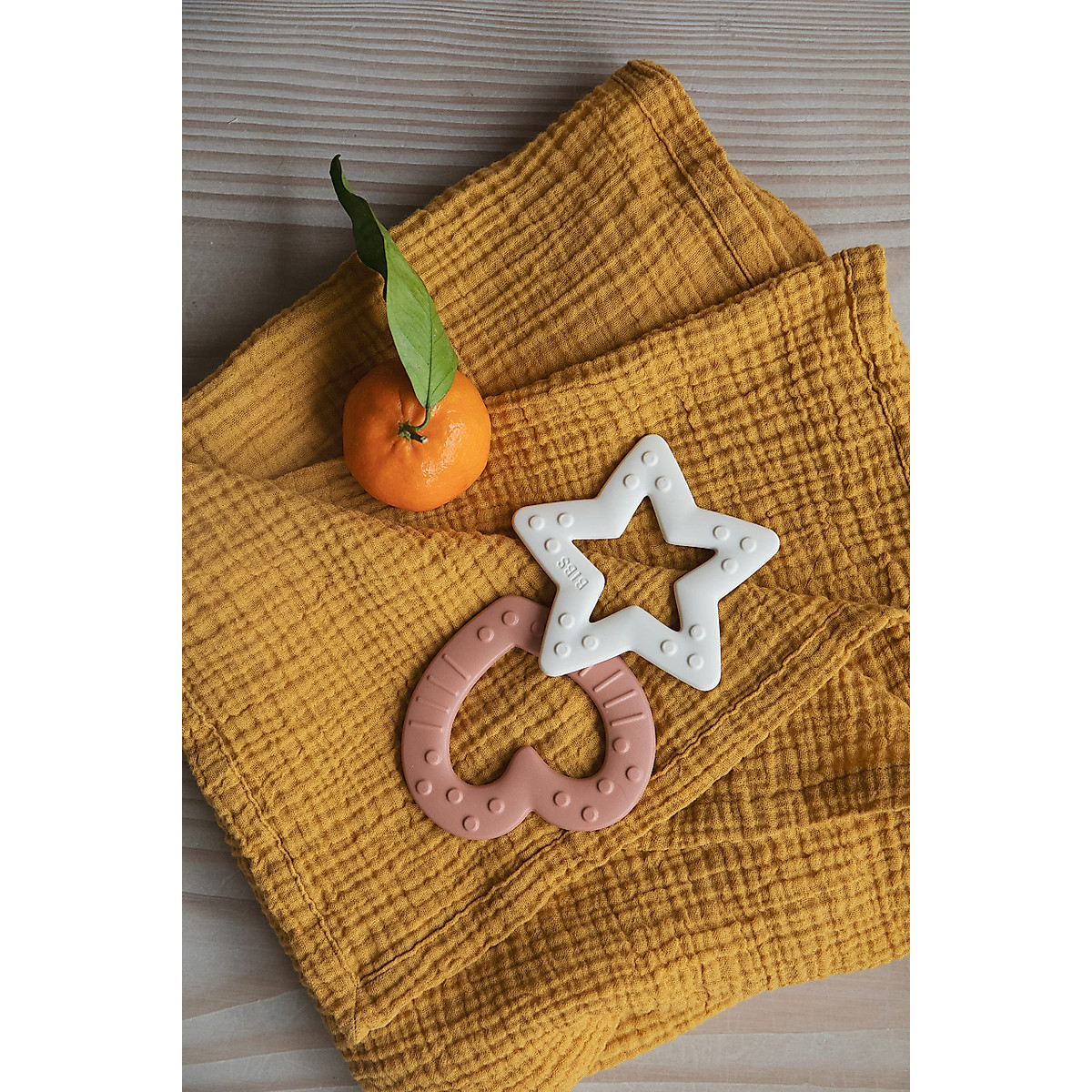 BIBS Baby Bitie Teether | BPA Free | Made in Denmark, Heart, Peach