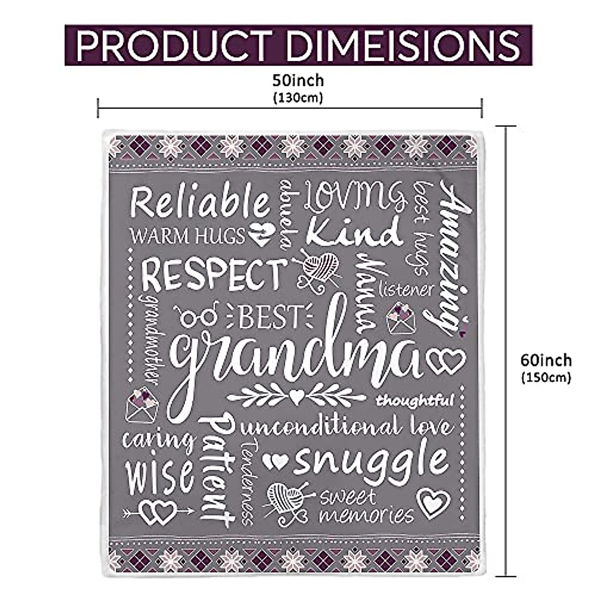 Bonsai Tree Grandma Gifts, Nana Gifts Blanket, Gifts for Grandma, Mimi, Great Grandma Gifts, Grandma Mothers Day Birthday Gifts Soft Throw Blanket for Women (Grey 50”x60”)