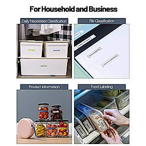 Phomemo P3100 12mm Black on Pink/Yellow/Blue/Green Semi-Transparent Laminated Label Tape- Phomemo Compatible Label Tape Replacement for Brother Ptouch Label Maker Tape 12mm (1/2 Inch) x 8m