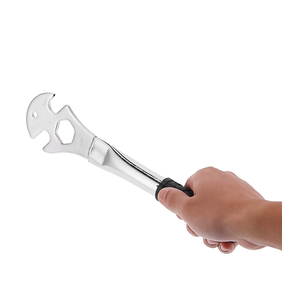 Diydeg Bicycle Spanner, 3 in 1 Bike Pedal Wrench Steel Crank Removal 14.5/15/24mm Durable with Labor Saving Handle for Bike Repairing for Road Bike